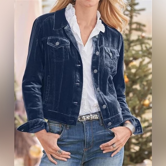 Sundance | Jackets & Coats | Sundance Womens M Deep Blue Velvet Jacket ...